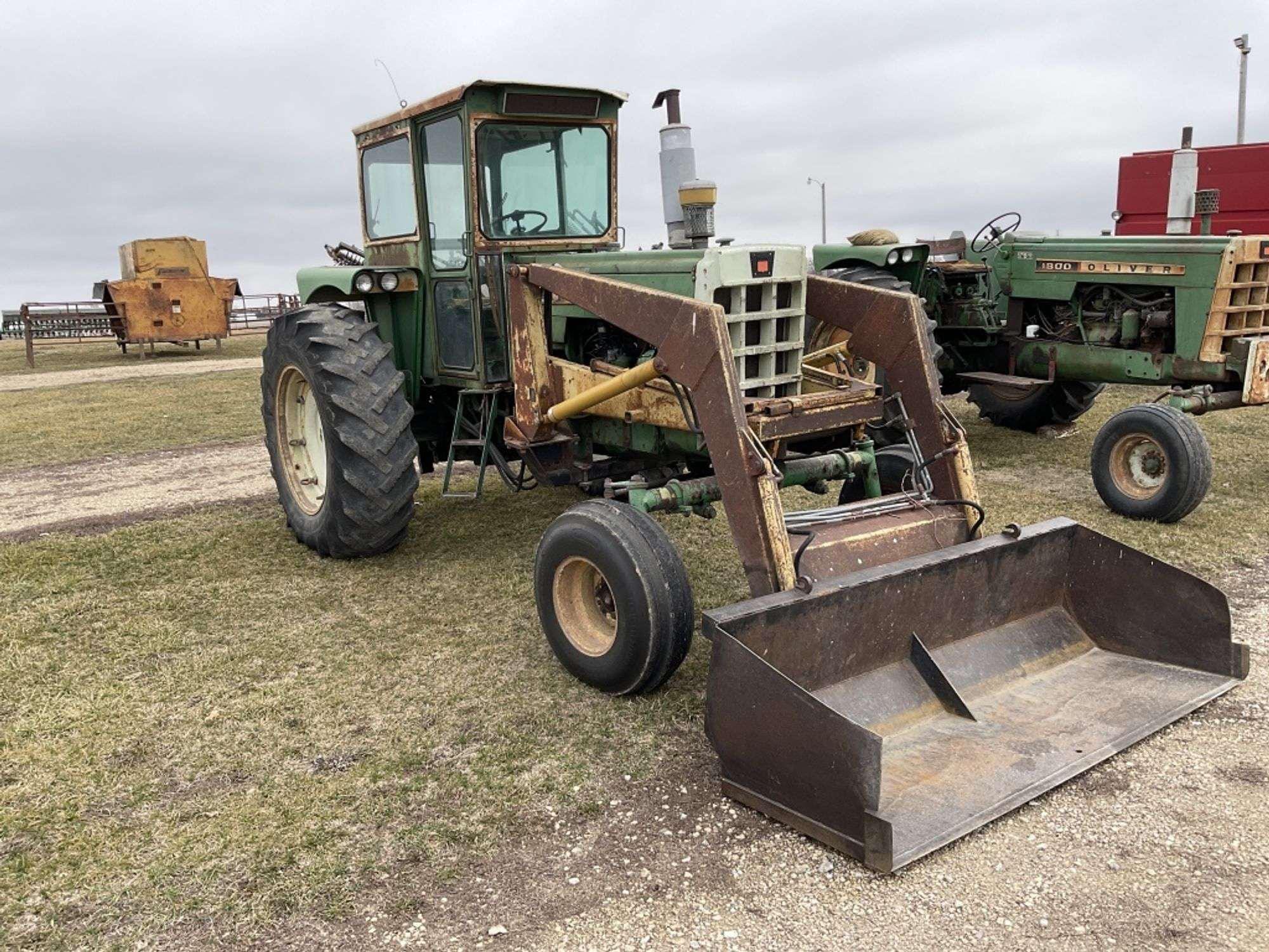 SOLD - 1750 Oliver tractor with loader, gas, new plugs, Tractors with ...