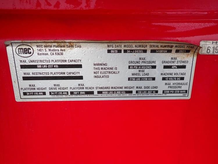 2021 MEC 34-J Construction Aerial Lifts for Sale | Tractor Zoom