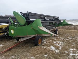 SOLD - 1984 John Deere 220 Lot No. 14297 Harvesting with 20 ft ...