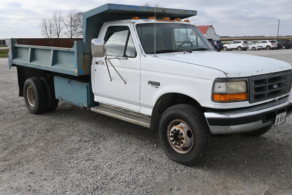 SOLD - 1997 Ford Super Duty 1-ton Dump Truck, 7.3 Powerstroke diesel ...