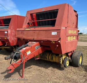 SOLD - 1997 New Holland 664 round baler Hay and Forage with --- Bales ...