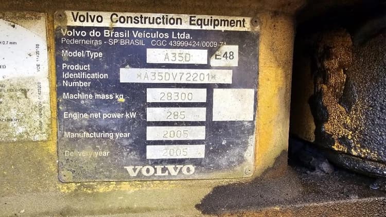 2005 Volvo A35D Construction Articulated Trucks for Sale | Tractor Zoom