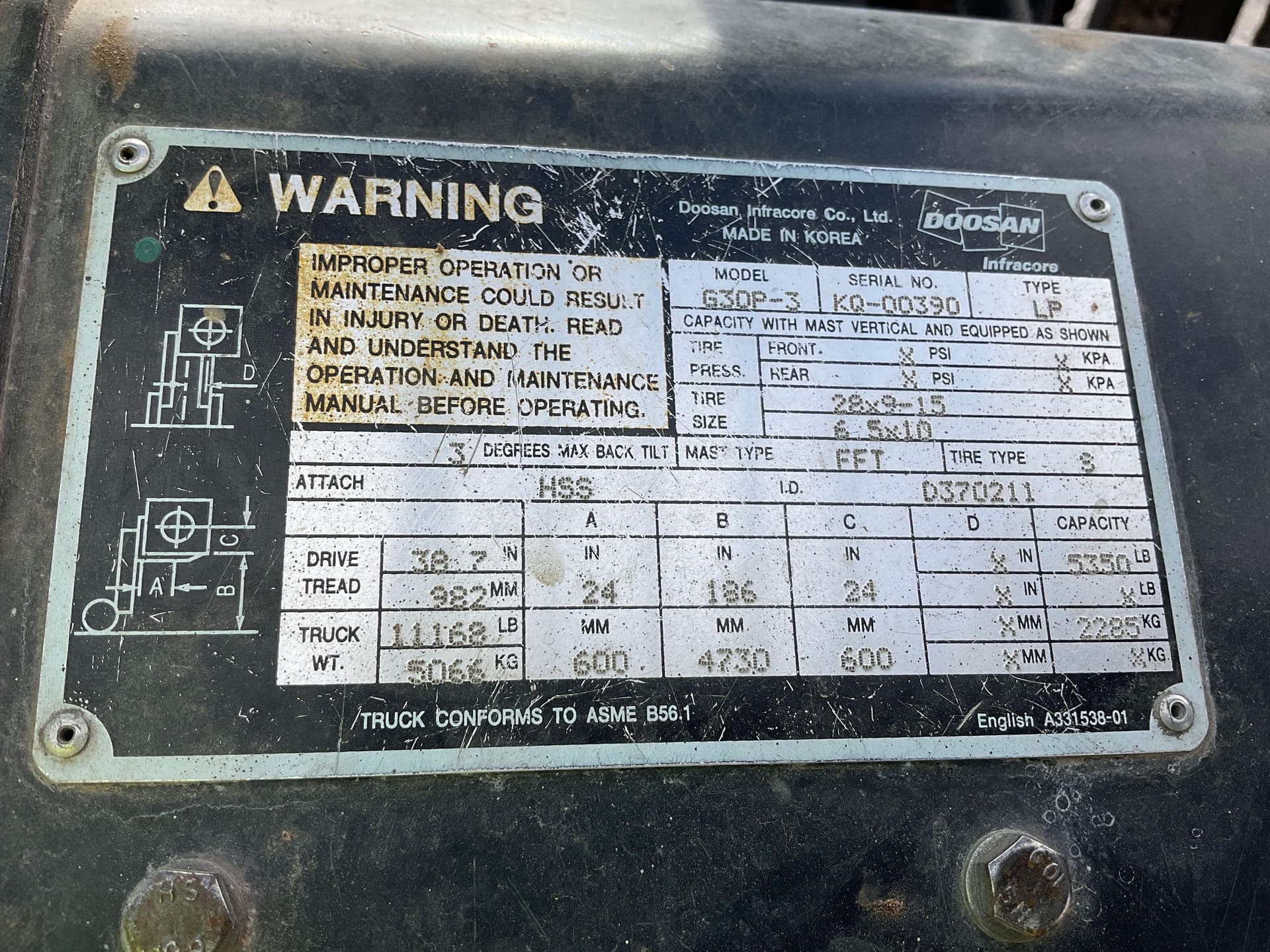 2006 Daewoo G30P Construction Forklifts for Sale | Tractor Zoom