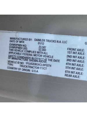 SOLD - 2012 FREIGHTLINER CASCADIA T/A DAY CAB TRUCK TRACTOR Other ...