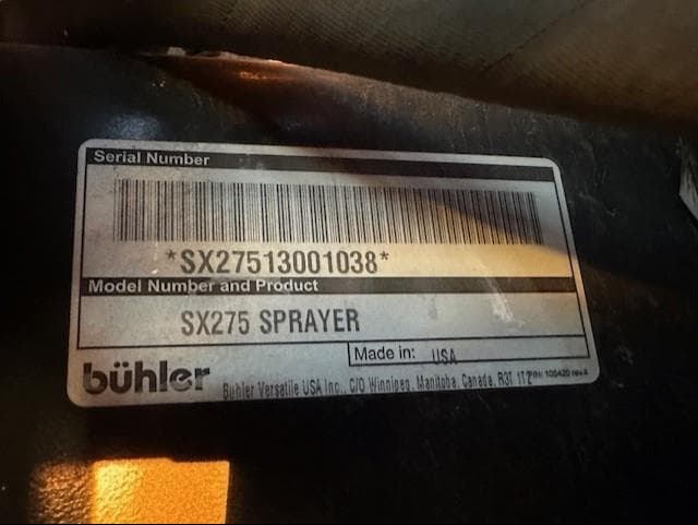 2012 Versatile SX275 Chemical Applicators Sprayers - Self Propelled for ...