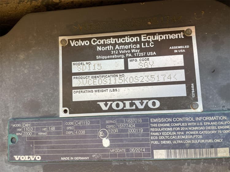 2014 Volvo SD115 Construction Compactors for Sale | Tractor Zoom