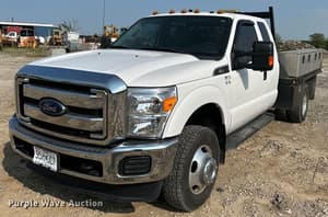 SOLD - 2015 Ford F350 Super Duty SuperCab flatbed pickup truck Lot No ...
