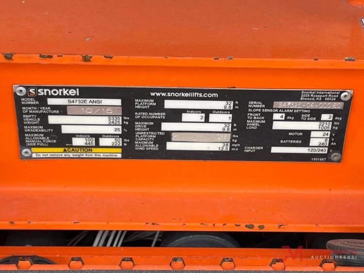 2015 Snorkel S4732E Construction Aerial Lifts for Sale | Tractor Zoom