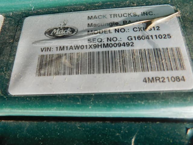 2016 Mack Pinnacle Lot No. Unit 362184 Other Equipment For Sale with ...