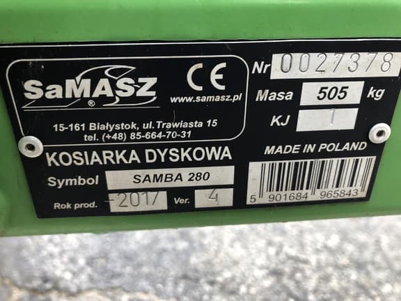 2017 SaMasz Samba 280 Hay and Forage Mowers - Disk for Sale | Tractor Zoom