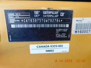 SOLD - 2022 Caterpillar 307.5 Stock No. E173483 Construction with 1,583 ...