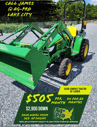 2022 John Deere 3038E Tractors Less than 40 HP for Sale | Tractor Zoom