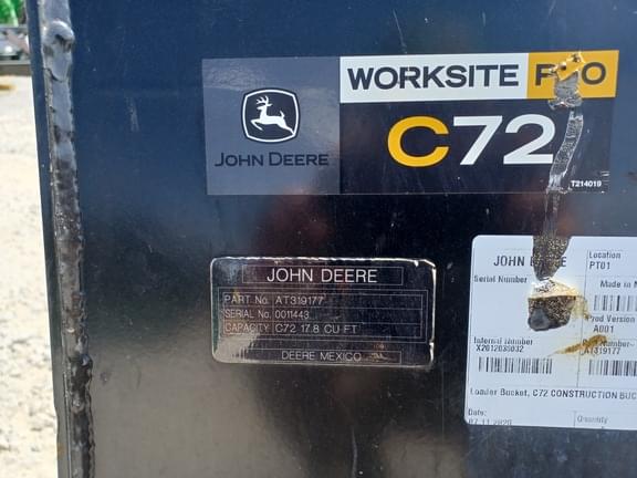 2022 John Deere Worksite Pro C72 Other Equipment Skid Steer Attachments ...