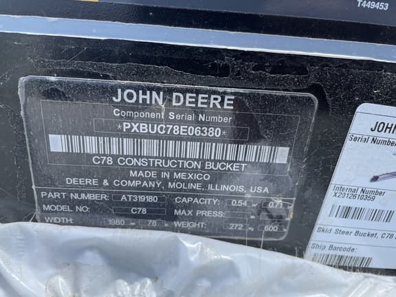 2023 John Deere Worksite Pro C78 Other Equipment Skid Steer Attachments ...