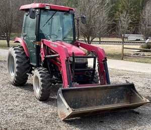 SOLD - OS- MAHINDRA 5010 CAB TRACTOR W/ FRONT END LOADER- - FOUR CYCLE ...