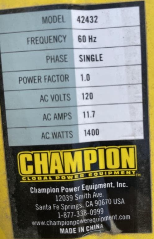 Champion 42432 Other Equipment Generators for Sale | Tractor Zoom