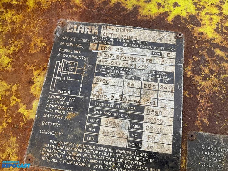 Clark ECS25 Construction Forklifts for Sale | Tractor Zoom