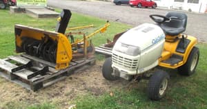 SOLD - Cub Cadet 2518 riding lawn mower with front mounted snow blower ...