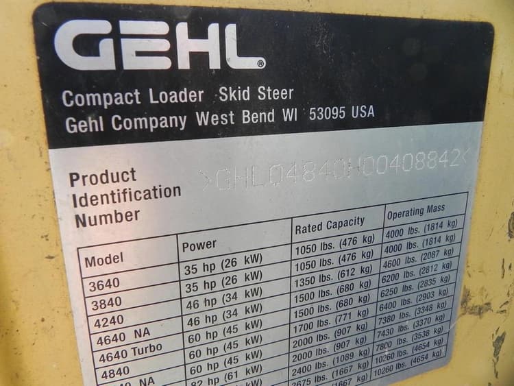 Gehl 4840 Construction Skid Steers for Sale | Tractor Zoom