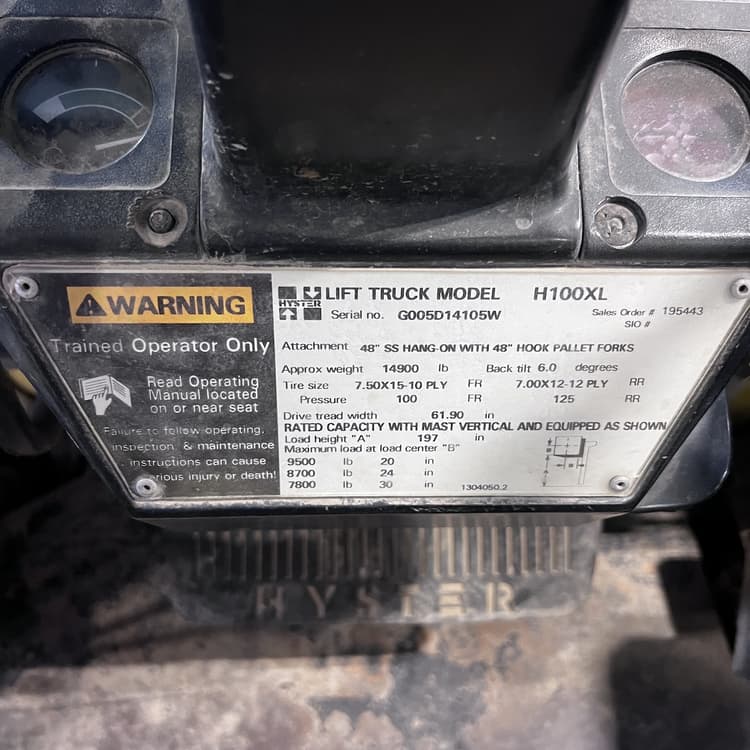 Hyster H100XL Construction Forklifts for Sale | Tractor Zoom