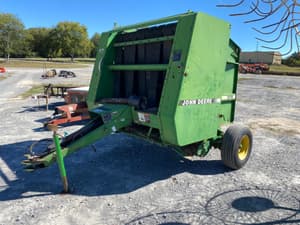 SOLD - JOHN DEERE 375 ROUND BALER Hay and Forage with --- Bales ...