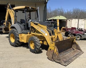SOLD - JOHN DEERE 410G Backhoe, MFWD Construction with --- Hrs ...