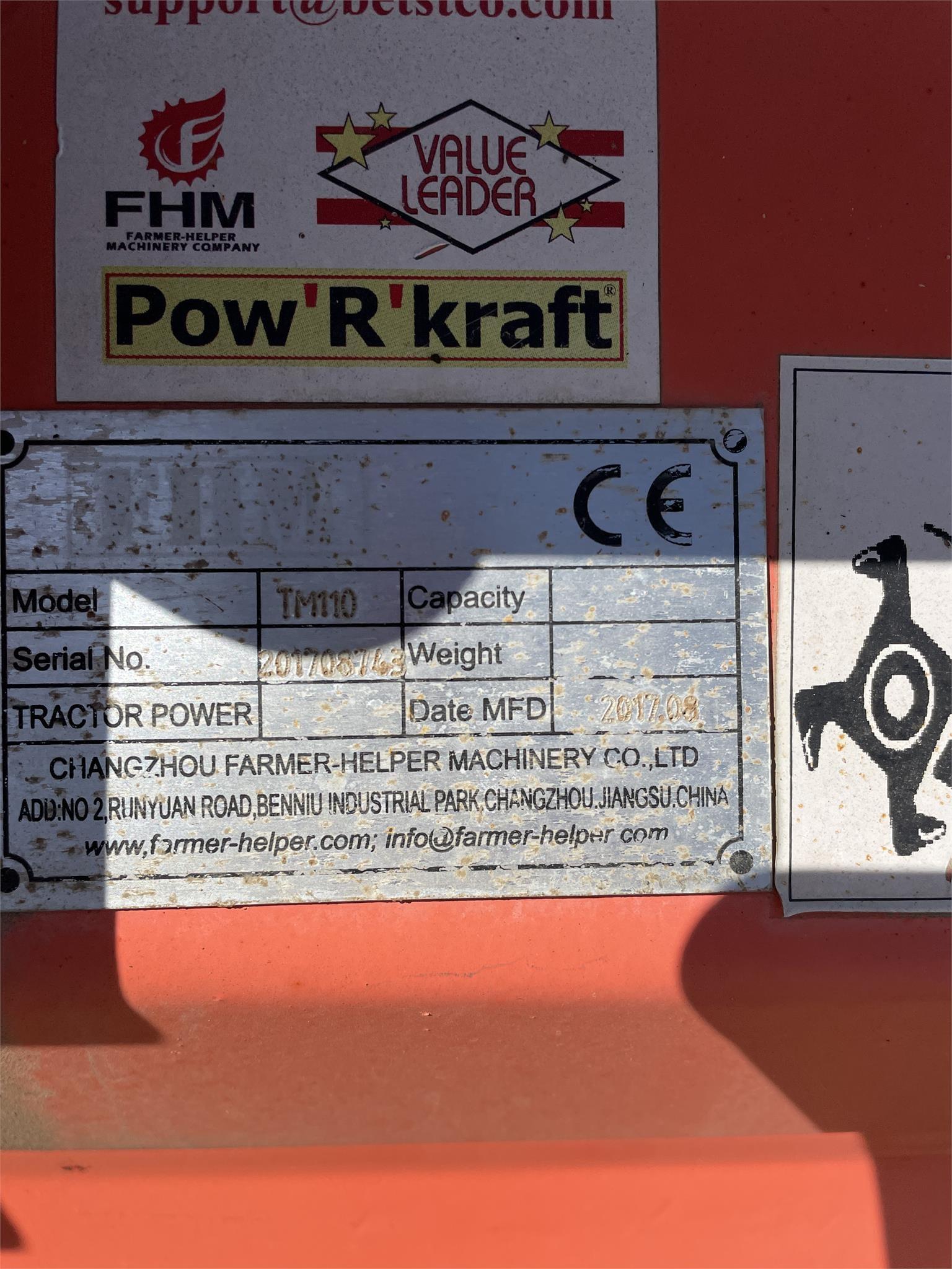 2017 FHM TM110 Other Equipment 3 Point Attachments for Sale | Tractor Zoom