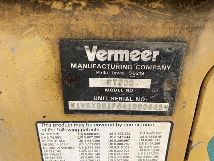 Vermeer RT200 Construction Trencher for Sale | Tractor Zoom